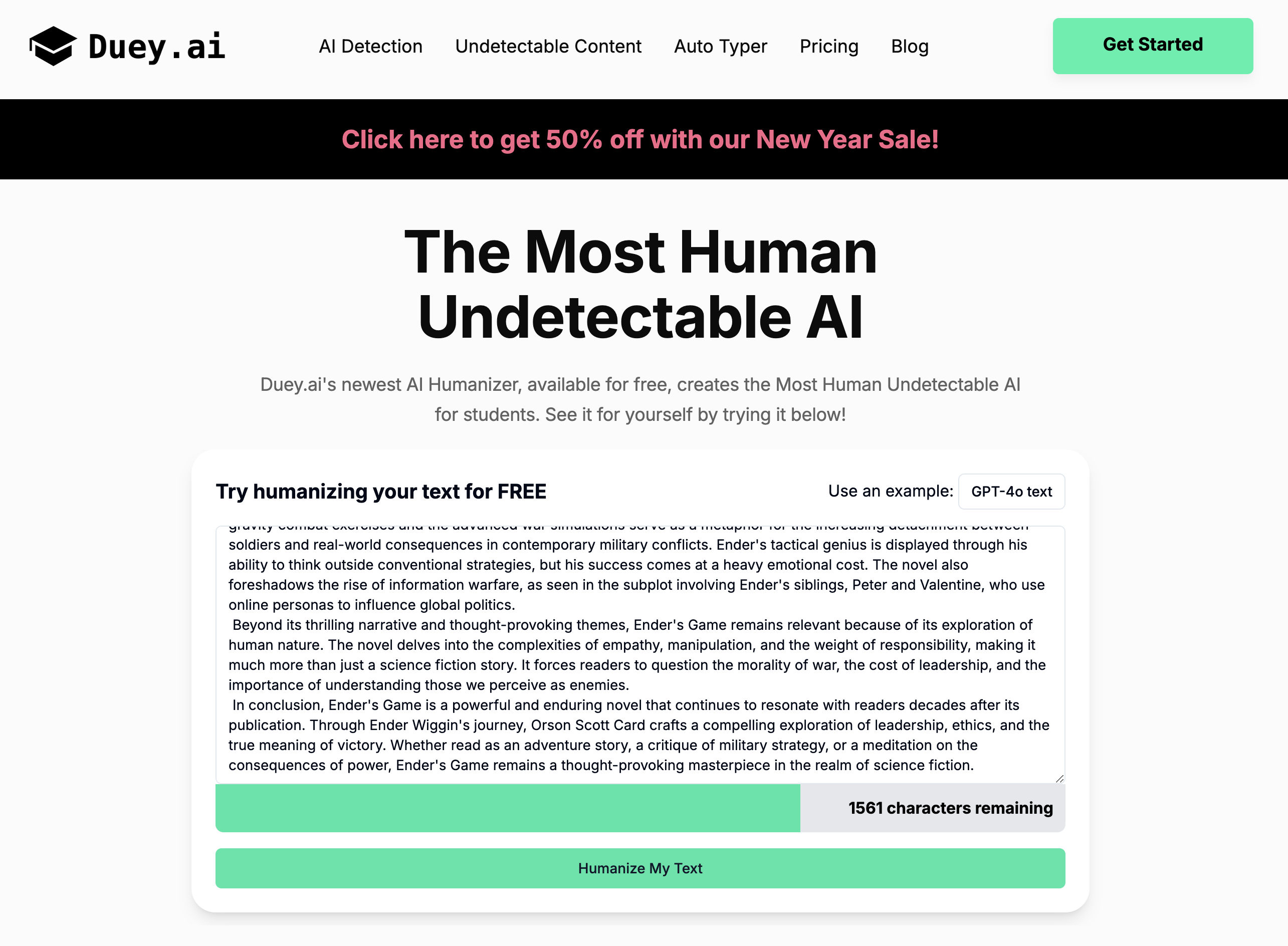 Duey.ai - Free Humanizer for Undetectable AI